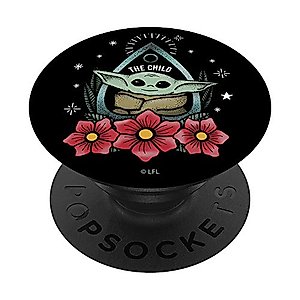 Star Wars: The Mandalorian The Child Floral Planchette PopSockets PopGrip: Swappable Grip for Phones & Tablets