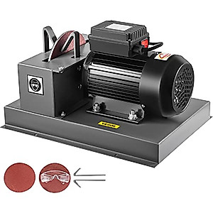 VEVOR Lawnmower Blade Grinder, 2/3 HP 1700 RPM Motor with 7'' Diameter Standard & Reverse Wheel, 30 & 40 Grinding Degree Steel Mower Sharper for Blades & Tool Grinding in Garden or Workshop