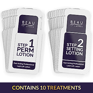 10 Sets Of Lash Lift Lotions For Professionals - For Perming, Curling and Lifting Eyelashes | Semi Permanent Salon Grade Supplies For Beauty Treatments | 10 Treatments