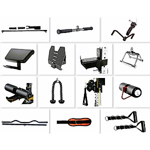 MiM USA Pro Master 1001, Smith Machine & Functional Trainer Home Gym, All-in-One Gym Machine, Adjustable Weight Bench, Preacher Curl & Complete Accessories