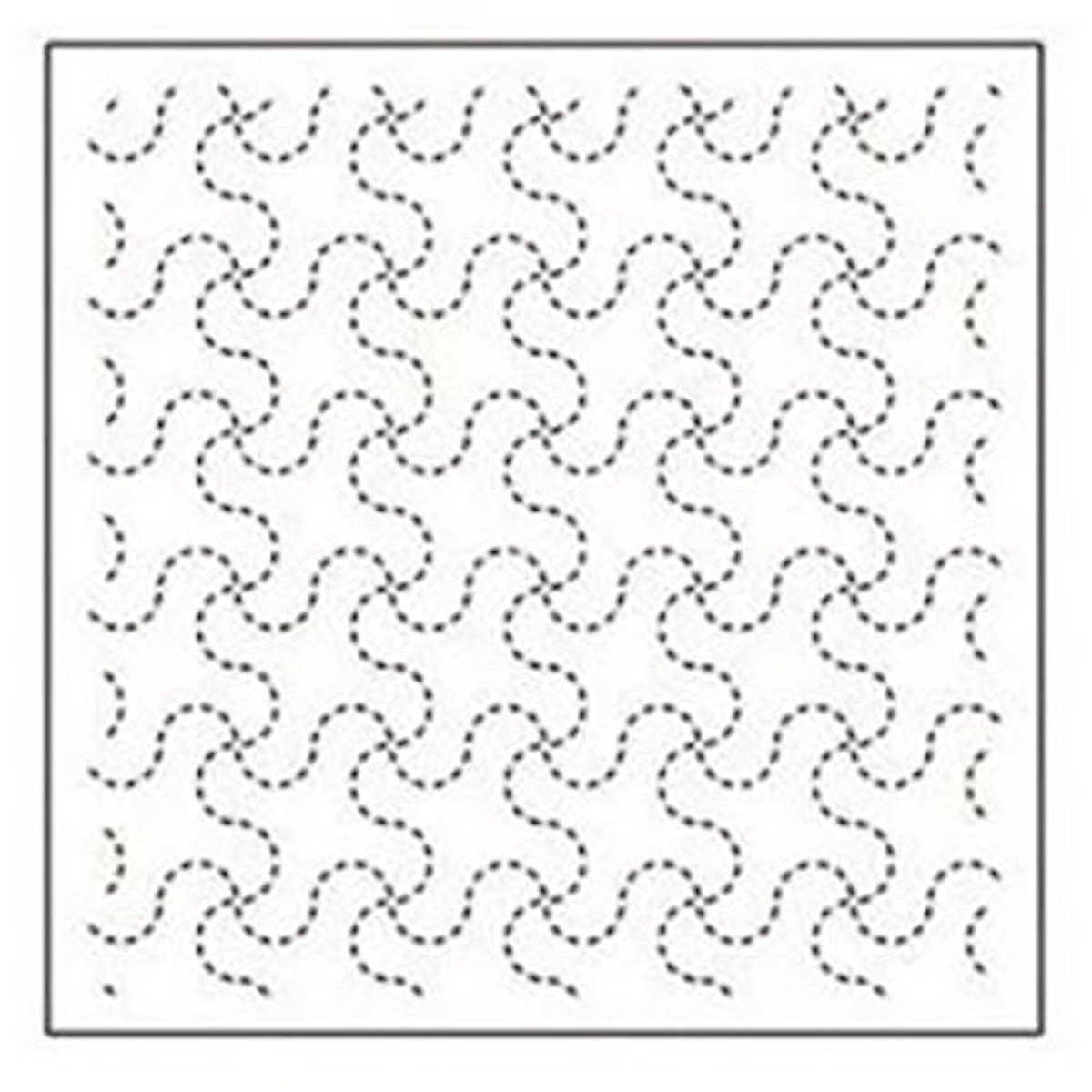 Sashiko Fabric - Pre-Printed Panel - 6 Block Traditional Design Sampler - Indigo Kona Cotton