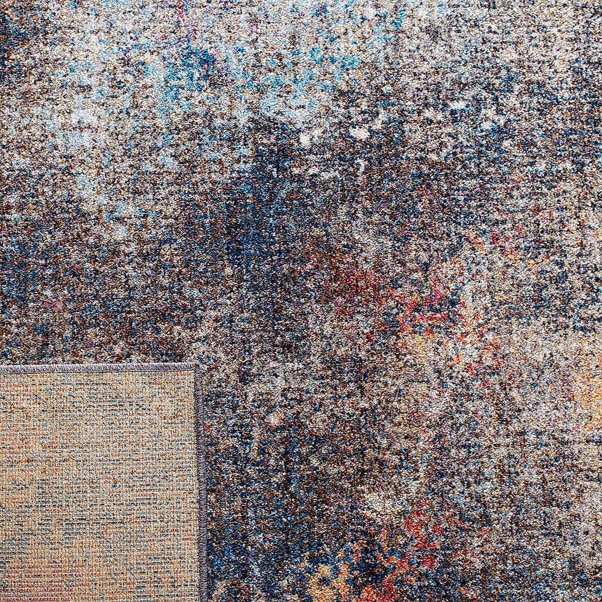 SAFAVIEH Monray Collection Accent Rug - 3' x 5', Blue & Multi, Modern Abstract Distressed Design, Non-Shedding & Easy Care, Ideal for High Traffic Areas in Entryway, Living Room, Bedroom (MNY651E)