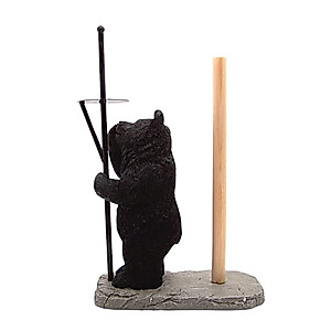 Sitting Stinky Bear Toilet Paper Holder with Storage, Freestanding Bathroom Decoration, Rustic Cabin Décor, 18.5 Inches