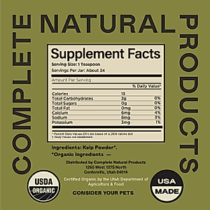 Complete Natural Products Organic Kelp Powder for Pets - 4oz - Pure Organic Kelp Powder