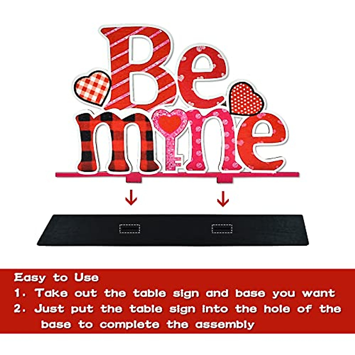 4Pcs Valentine's Day Decorations Love Wooden Table Sign, Anniversaries Tabletop Centerpiece Signs Ornaments for Gift Dining Room Table Party Home Kitchen Holiday Decorations Gift for Girlfriend Wife