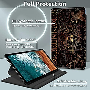 FUYOCWE Case for Samsung Galaxy Tab A8 Case 10.5 Inch Tablet 2022 Model SM-X200/X205/X207,360 Degree Rotating Swivel Anti Slide Stand Flip Smart Cover Case-Skeleton Magic Ouija Board yyyy
