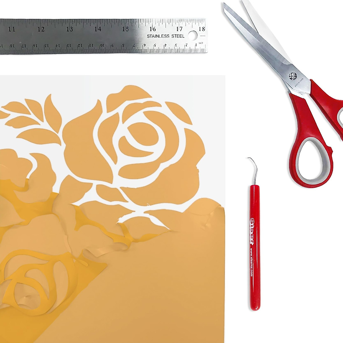 Siser EasyWeed Heat Transfer Vinyl 11.8" x 2FT Roll - Compatible with Siser Romeo/Juliet & Other Professional or Craft Cutters - Layerable - CPSIA Certified (Mustard - HEX #DF9522)