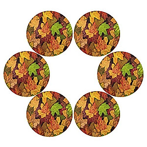 Autumn Leaves Round Placemats Set of 4 Table Placemats Fall Maple Leaf Sunflower Pumpkin Place Mats Tablemats 15 inch for Kitchen Dining Table Dinner Kids Holiday Party