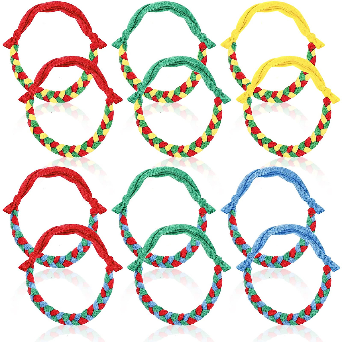 12 Pieces Cloth Chewy Necklace Sensory Fabric Chewy Necklaces for Sensory Kids Soft and Absorbent Terry Cloth for Boys Girls Blue Green Yellow