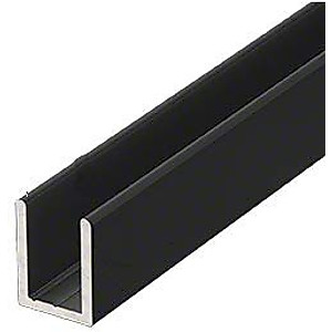 CRL SDCD38MBL Matte Black 3/8" Fixed Panel Shower Door Deep U-Channel - 95"