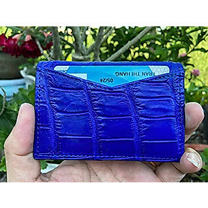 Vietnam Double side Blue Crocodile Alligator leather skin Credit Cardholder, leather credit cardcase, leather creditcard cover