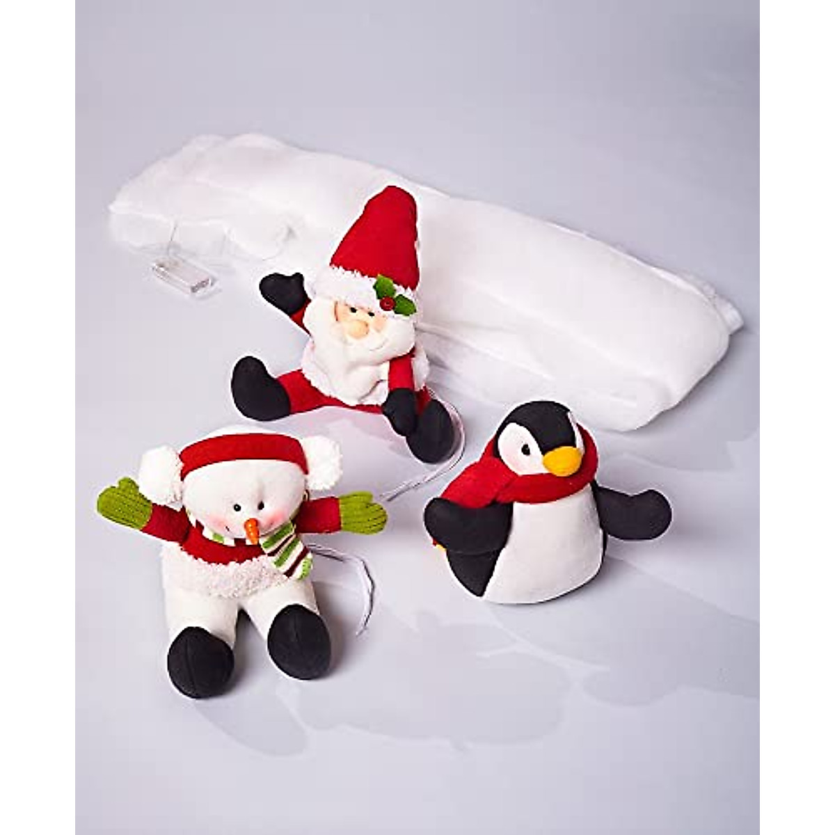 LCI Decorative Holiday Snow Surfing Set Handrail Wrap 5 Ft. Penguin Santa Snowman