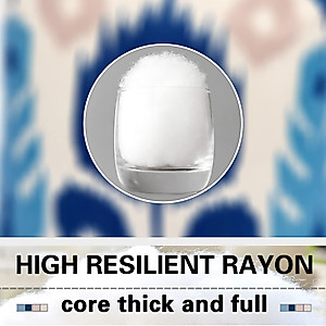 HOOOWOOO Outdoor Patio Throw Pillows Set of 2 with Inserts,Small Firm toss Decorative Pillow Weather Resistant for Indoor Outdoor Chair, Sofa Furniture,17x17,14x14x5,Blue Flower