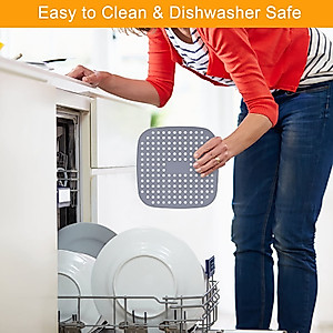 ZLR Silicone Air Fryer Liners Square 8.5 Inches, Eco-Friendly 3 Packs Reusable Air Fryer Silicone Liners for Parchment Paper Replacement, Oil Proof Easy Clean Air Fryer Accessories