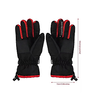 SATINIOR Women Winter Ski Gloves Waterproof Snow Gloves Warm Snowboard Gloves for Cold Outdoor Activities (Black)