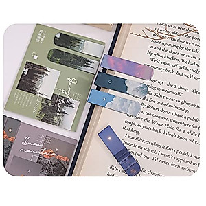 2pcs Magnet Bookmark, Forest Landscape Stationery Page Label Page Holder, Misty Fantasy Series Reading Book Mark Paper Clip(04)