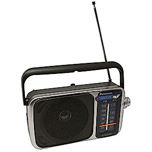 Panasonic Portable Radio AM/FM Battery Powered Electric with LED Tuning Indicator | 5 Core Radio, Best Sound and Reception, Small Size, Plug Option | Includes 4 AA Batteries and Cleaning Cloth