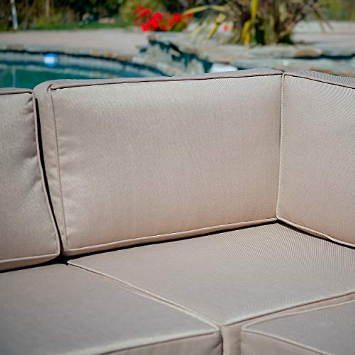 Christopher Knight Home Santa Cruz Outdoor Wicker Sectional Sofa Set with Water Resistant Cushions, 6-Pcs Set, Brown