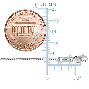 Jewelry Affairs 10k White Real Solid Gold Mirror Box Chain Necklace, 1.0mm, 18"