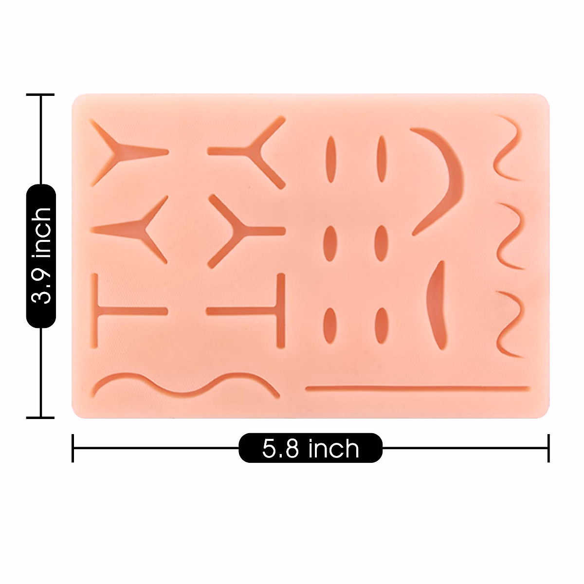 Medarchitect Upgraded Suture Practice Pad Reusable Silicone Medical Training Skin Model with 19 Pre-Cut Wounds for Medical Practice Suturing Medical Student Training Education Course