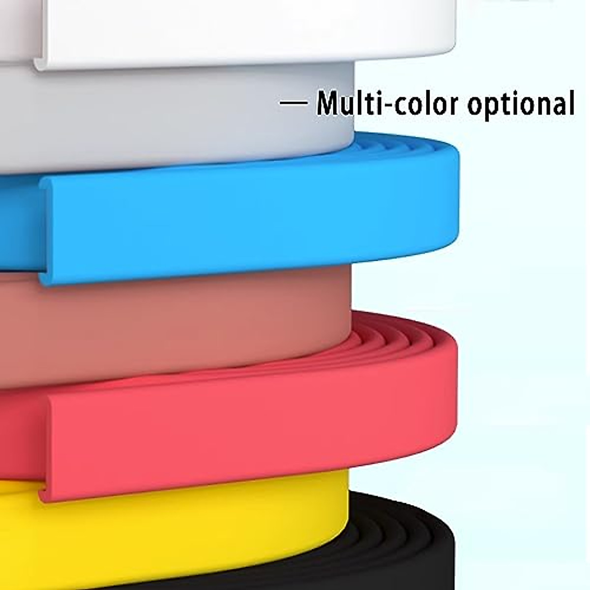 LOVEDELU Flexible U-Shape Edge Banding, 32.8ft Self Adhesive Veneer Edging Trim Edge Protector, Furniture Edge Strip for Countertop Table Cabinets Shelves(Black),32mm