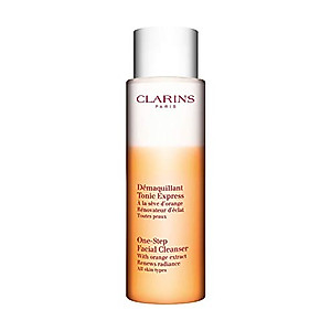 Clarins One-Step Facial Cleanser With Orange Extract | 2-In-1 Cleanser and Exfoliator | Restores Radiance | No Rinsing Necessary | All Skin Types | 6.8 Ounces