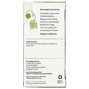 Allegro Tea, Organic Decaf Green Tea Bags, 20 ct