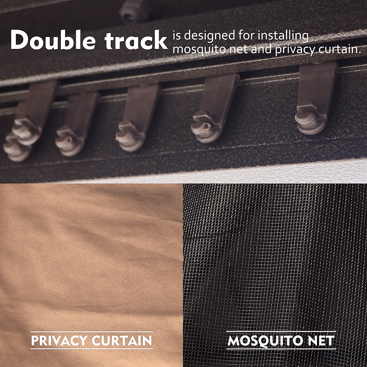 Kozyard Caesar 12'x14' Hardtop Gazebo - Permanent Metal Pavilion with Netting and Shaded Curtains for Patio, Backyard, and Deck - Galvanized Steel Outdoor Aluminum Canopy, Double Roof Gazebo (Brown)