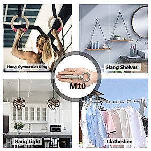 Shoulder Eye Bolts, Heavy Duty Eyebolts Stainless Steel Wall Concrete Anchors Screw Expansion Bolts with Nuts Eye Hooks Fastener for Ceiling Concrete Masonry