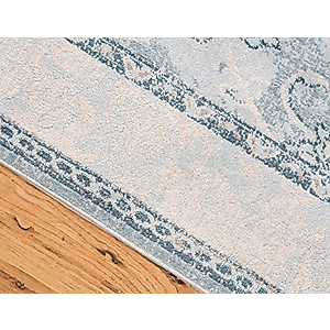 Unique Loom Paris Collection Pastel Tones Traditional Distressed Light Blue Area Rug (2' 2 x 3' 0)