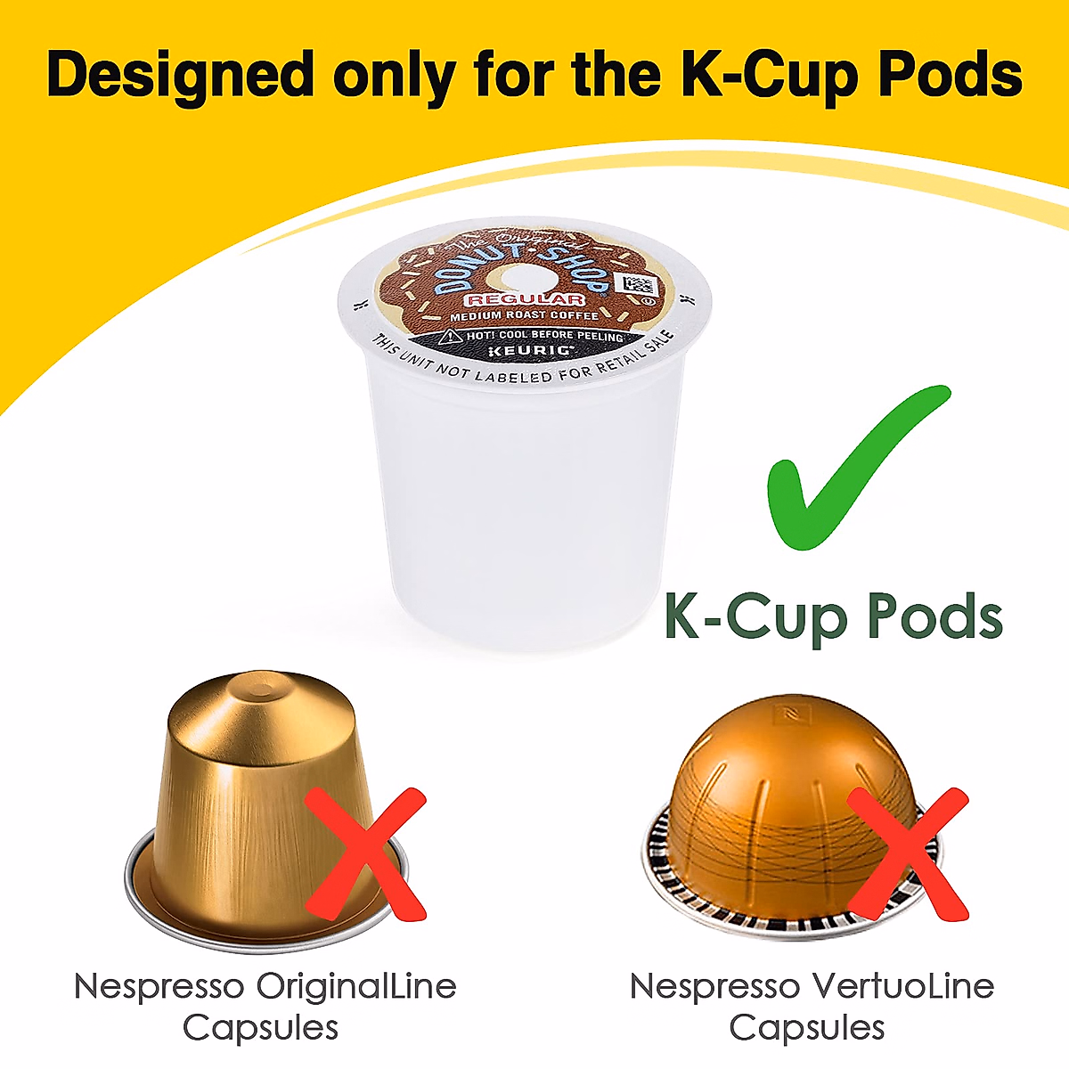 Aredpoook K Cup Coffee Pod Holder, Space Saving K Cup Holder, Acrylic Coffee Pod Storage for Keurig Kcups, Adhesive Coffee Pod Organizer, Compatible with 24 Kcup Pods Capsule