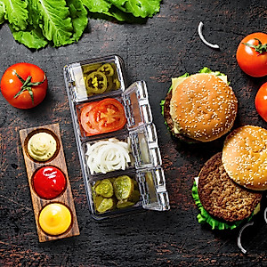 Final Touch 5 Piece Garnish Bar Caddy - Keep Ingredients Organized and Sanitary - 4 Removable Containers with Lids - BPA-Free Acrylic (FTA2000)