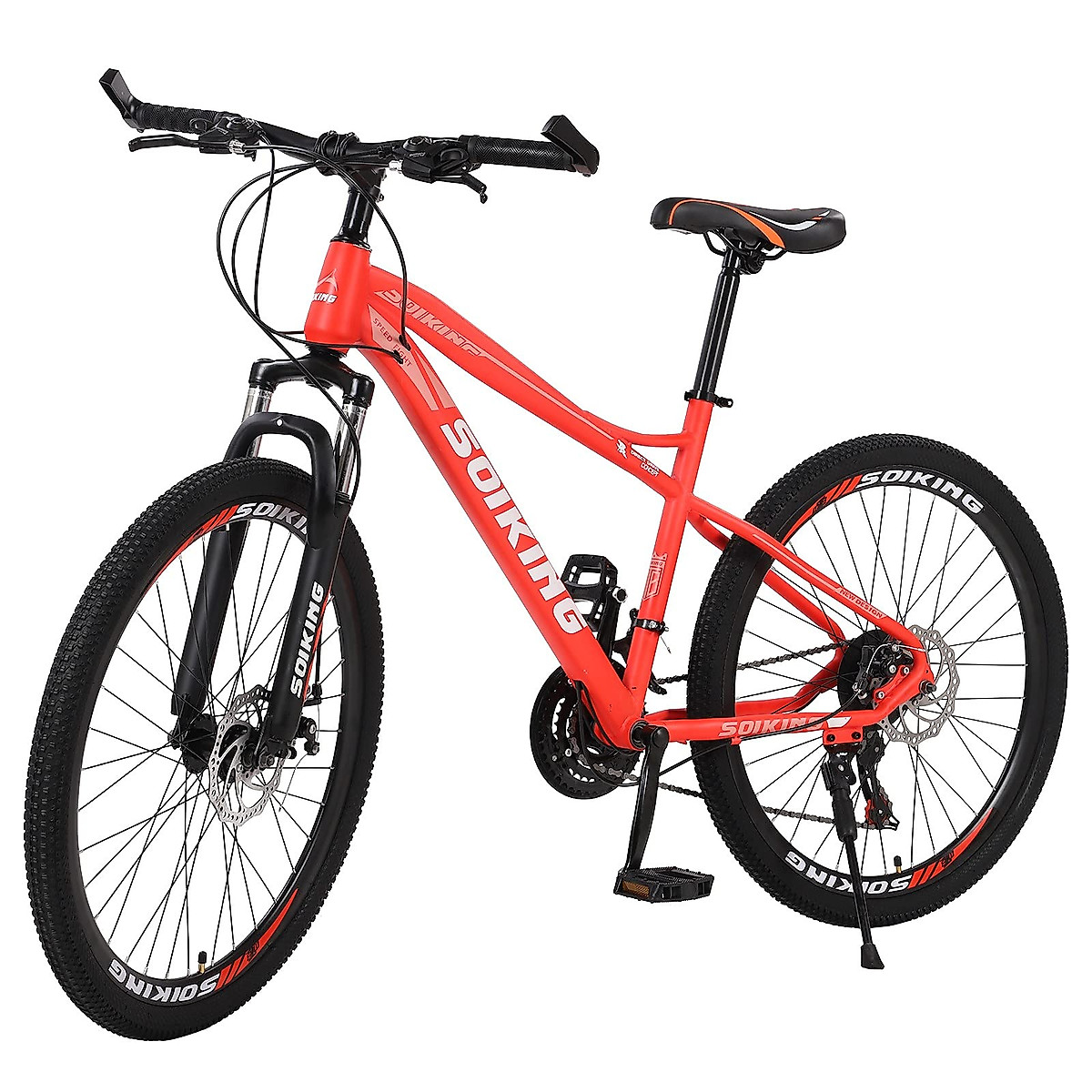 26'' Mountain Bike, 21 Speed Outdoor Snow Beach Bike, Full Suspension Adult Hybrid MTB Racing Bikes for Women Men, Comfort Complete Cruiser Bicycle, Lightweight City Commuter Road Cycling (M)