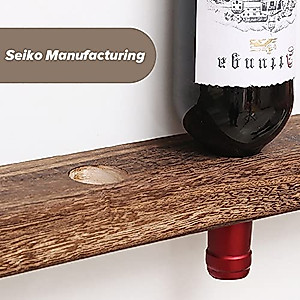 2 Pcs Wine Rack Wall Mounted, Wooden Wall Wine Rack for 12 Wine Bottles, Wine Holder Wall Mounted Wine Bottle Racks for Kitchen, Dining Room, Bar