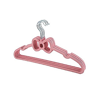 NC Pink Heart-Shaped Bow Love Plastic Clothes Hanger Household Anti-Skid Student Dormitory Anti-Skid Clothes Hanging Support Love Heart-Shaped White