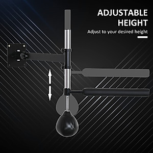 Soozier Lightweight Fast-Reflexes Speed Bag Boxing Punching Bag Wall Mount Height Adjustable, MMA, Martial Arts, and Boxing Equipment for Training at Home, Heavy-Duty, 9" H x 7" Dia.