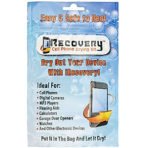 iRecovery Cell Phone Drying Kit - Save Your Wet iPhone, iPod, Watches, Hearing Aids, Cell Phones, MP3 Players, Etc. from Water Damage! - IR33-IPHONE