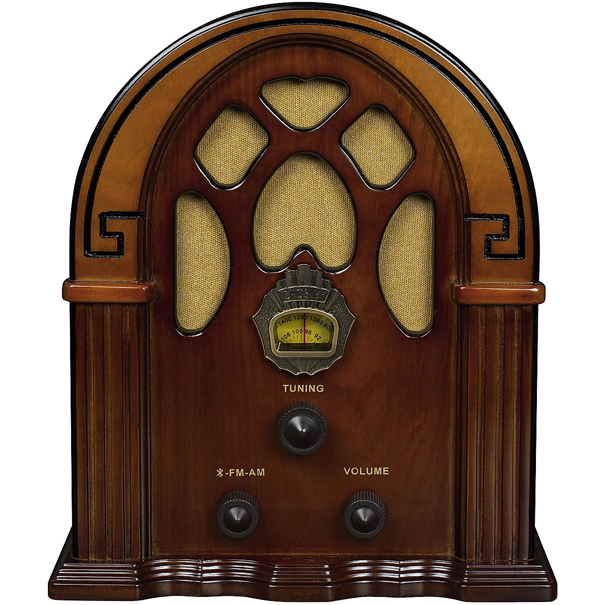 Crosley CR31D-WA Companion Retro AM/FM Tabletop Radio with Bluetooth Receiver, Walnut