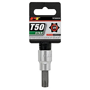 Performance Tool W38850 T-50 Star Bit Chrome Vanadium Socket, 3/8-Inch Drive