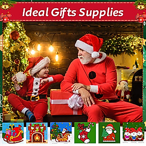 Tenceur 30 Pcs Pre Drawn Stretched Canvas 8 x 8 Inch Pre Drawn Canvas for Painting Coloring Canvas Preprinted Canvas to Paint for Adults Kids Party Favor DIY Art Supplies (Santa Claus)