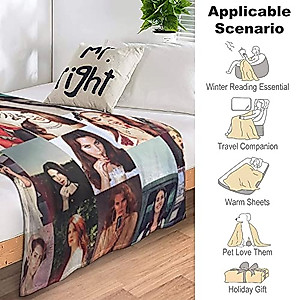Rwillppycfei Best Lana Music Del Theme Rey Throw Blanket, Flannel Fleece Blankets and Throws for Better Sleep, Large Air Conditioned Blanket 40"x50"
