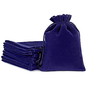Lucky Monet 25/50/100PCS Velvet Drawstring Bags Jewelry Pouches for Christmas Birthday Party Wedding Favors Gift Candy Headphones Art and DIY Craft (50Pcs, Royal Blue, 5” x 7”)