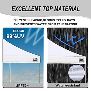 Eurmax USA Signature 10x10ft Patio Pop Up Canopy Tent for Outdoor Events Commercial Instant Canopies with Heavy Duty Roller Bag,Bonus 4 Canopy Sand Bags (White)
