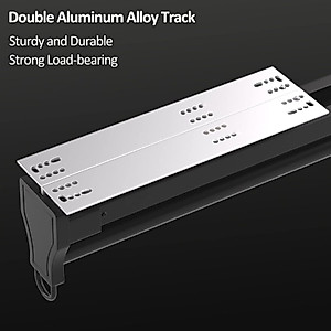 ZAQYCM Adjustable Wardrobe Rail Rod Slide Out, Black Telescopic Closet Ceiling Valet Rod for Bathroom, Bedroom, Clothing Store and Hotel Guest Room with Complete Kit