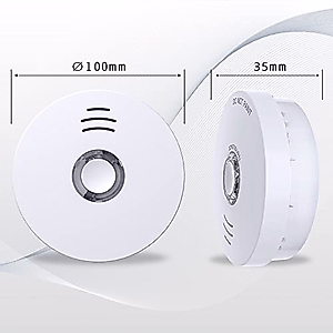 Andyssey Smoke Detectors,10 Year Lithium Battery Life Smoke Alarm with LED Lights,Photoelectric Sensor Fire Alarms Smoke Detectors with Test-Silence Button,GS508C 1 Pack