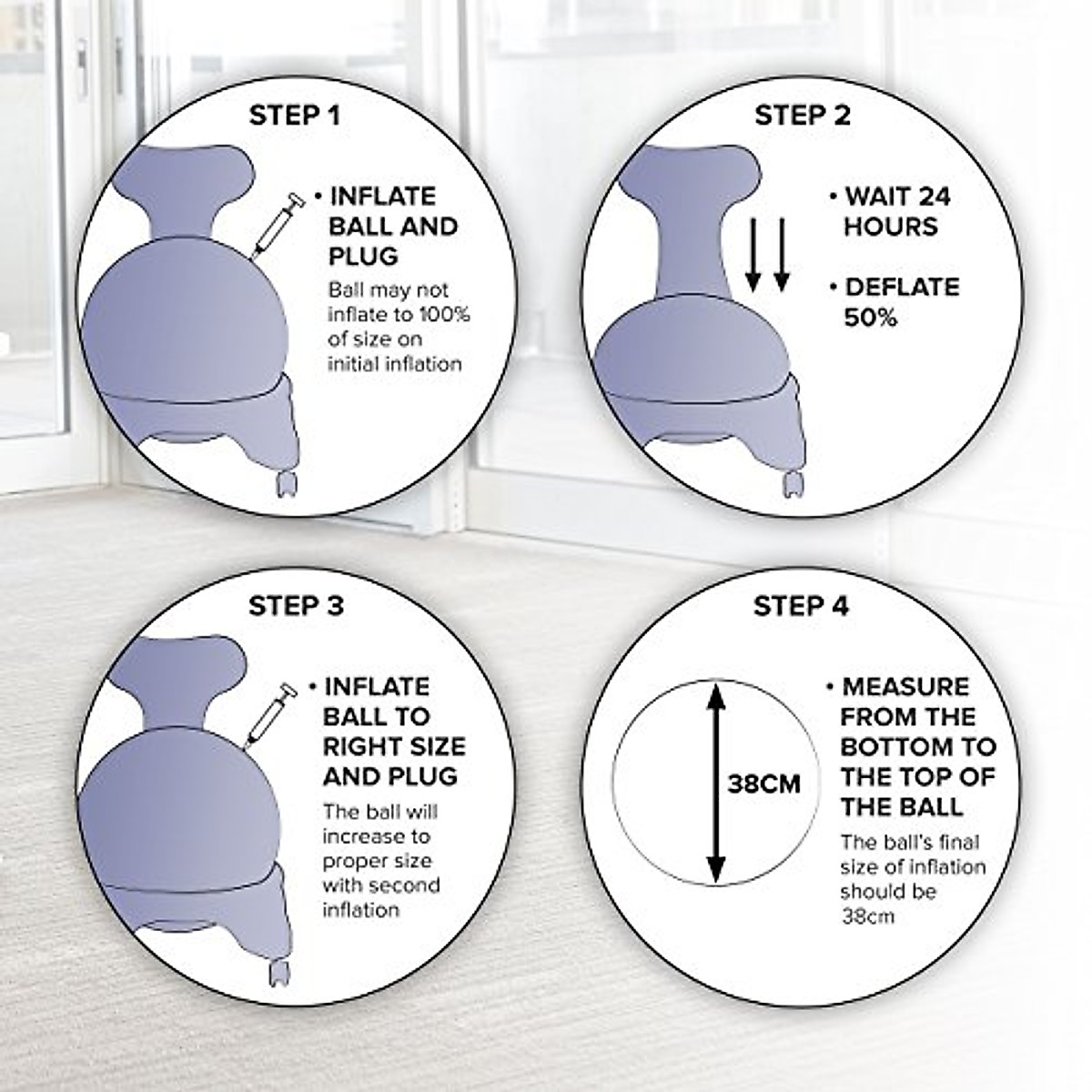 Gaiam Kids Balance Ball Chair - Classic Children's Stability Ball Chair, Alternative School Classroom Flexible Desk Seating for Active Students with Satisfaction Guarantee, Blue/Green