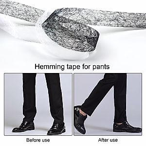 6 Rolls of Versatile Hemming Tape, 162 Yards of No-Sew Iron-On Fabric Fusing Tape for Easy Clothes Repair and Sewing Projects, Ideal for Pants, Dresse, Curtain and More (0.4/0.8/1.2 inch, White/Black)