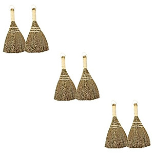 TOKIDNY 6 Pcs Kitchen Cleaning Broom Manual Broom Short Handle Broom Multi-Functional Broom Toy Dustpan Pans Housekeeping Cleaning Natural Broom Whisk Broom Small Cleaning Broom Miscanthus