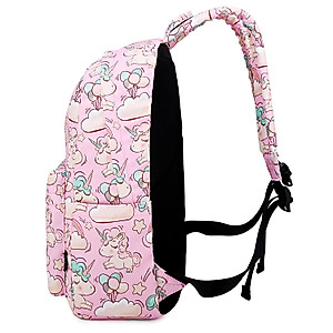 abshoo Cute Lightweight Kids School Bookbags Unicorn Girls Backpacks With Lunch Bag (Unicorn Pink Set G3)