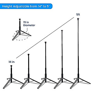 Lume Cube Adjustable 5ft Light Stand Tripod | Height 2ft to 5ft | Stand for Lights, Webcams, Cameras, Adjustable Height, 360º Rotating Mount, Aluminum Lightweight, for Content & Video